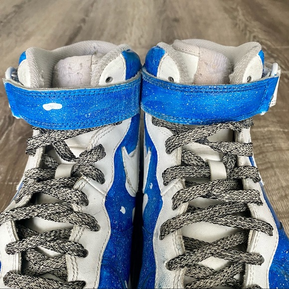 Nike | Shoes | Nike Air Force Custom Blue Space Speckled Shoes | Poshmark